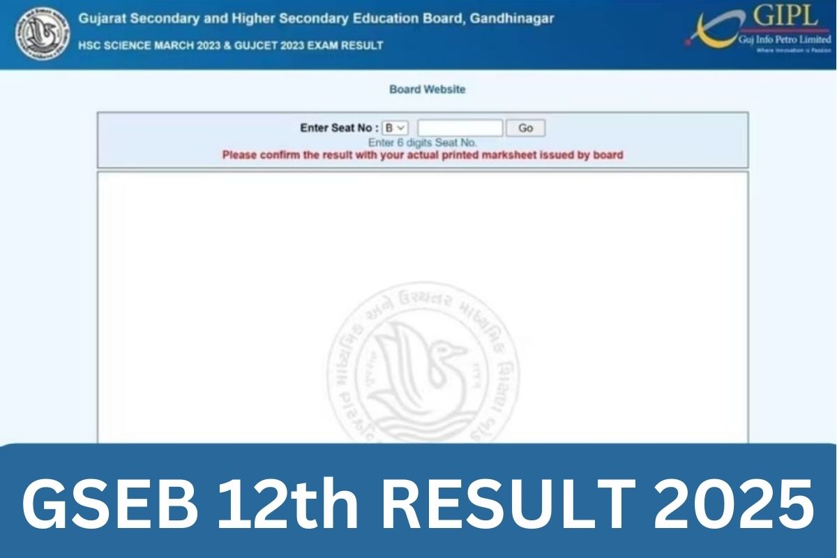 GSEB 12th Result 2025 Gujarat Board Class 12 Arts, Science, Commerce ...